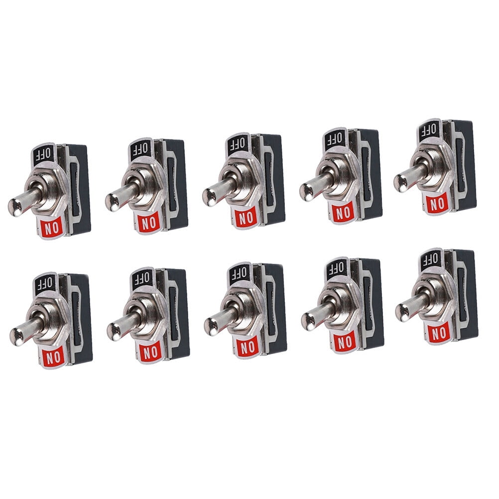 WRITWAA Metal Set Toggle Switch Black 2 Pin Push Button for Circuit ...