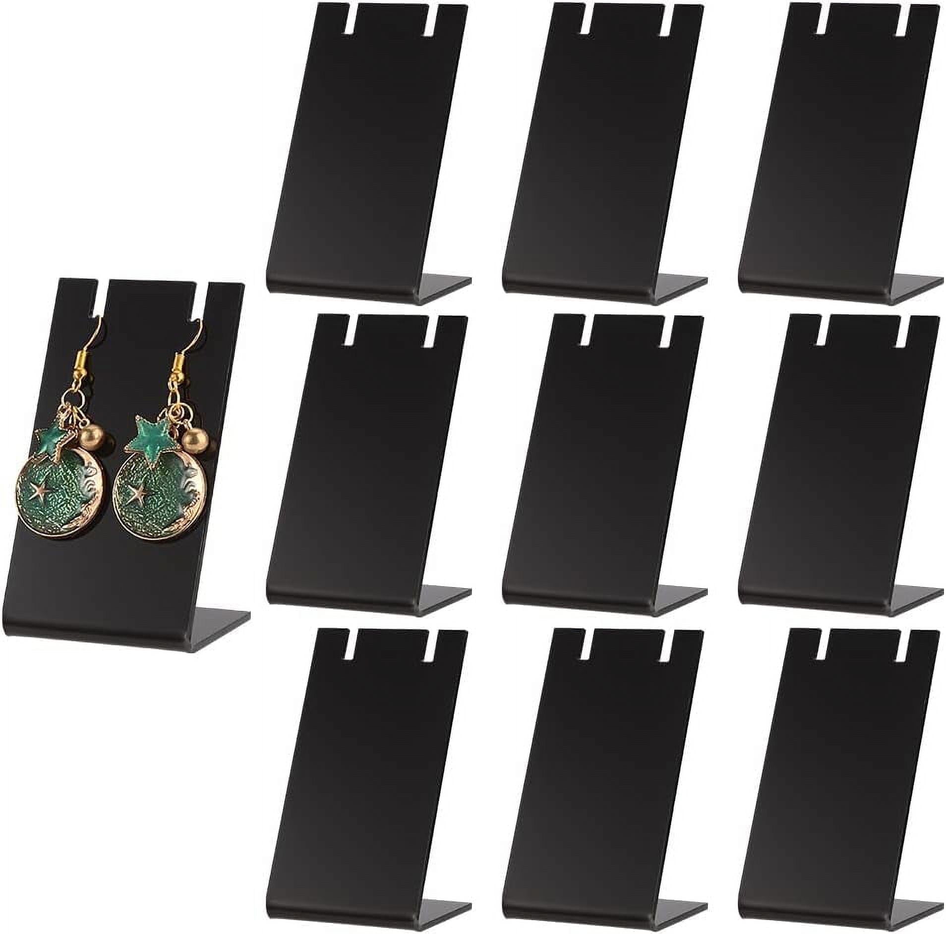 10pcs Acrylic Earring Holder Black Earring Display Stands L-shape Ear ...