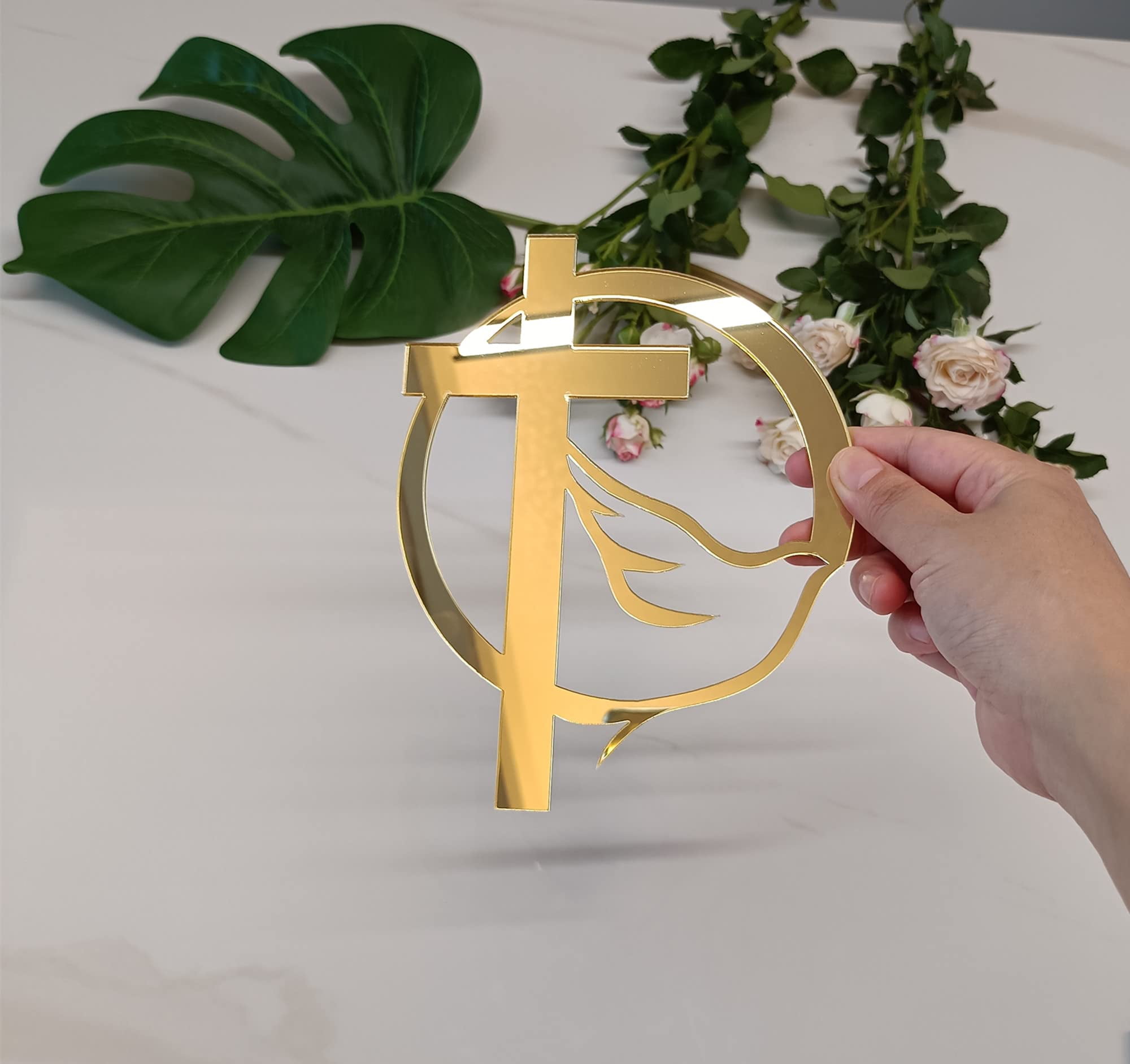 10pcs of Acrylic FEV6 Religious Cake Topper,Cross With a Dove ...