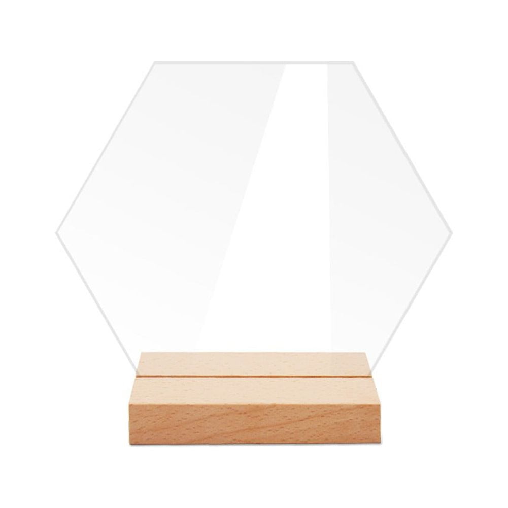 10pcs Acrylic Table Sign Holder With Wooden Base Blank Clear Weddings ...