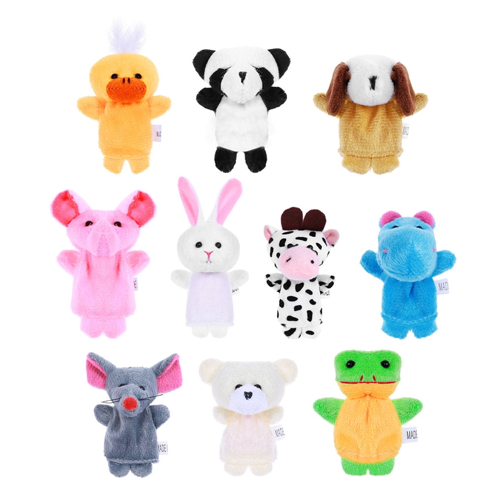 10pcs Adorable Finger Puppet Toys Cartoon Animal Doll Plush Finger ...