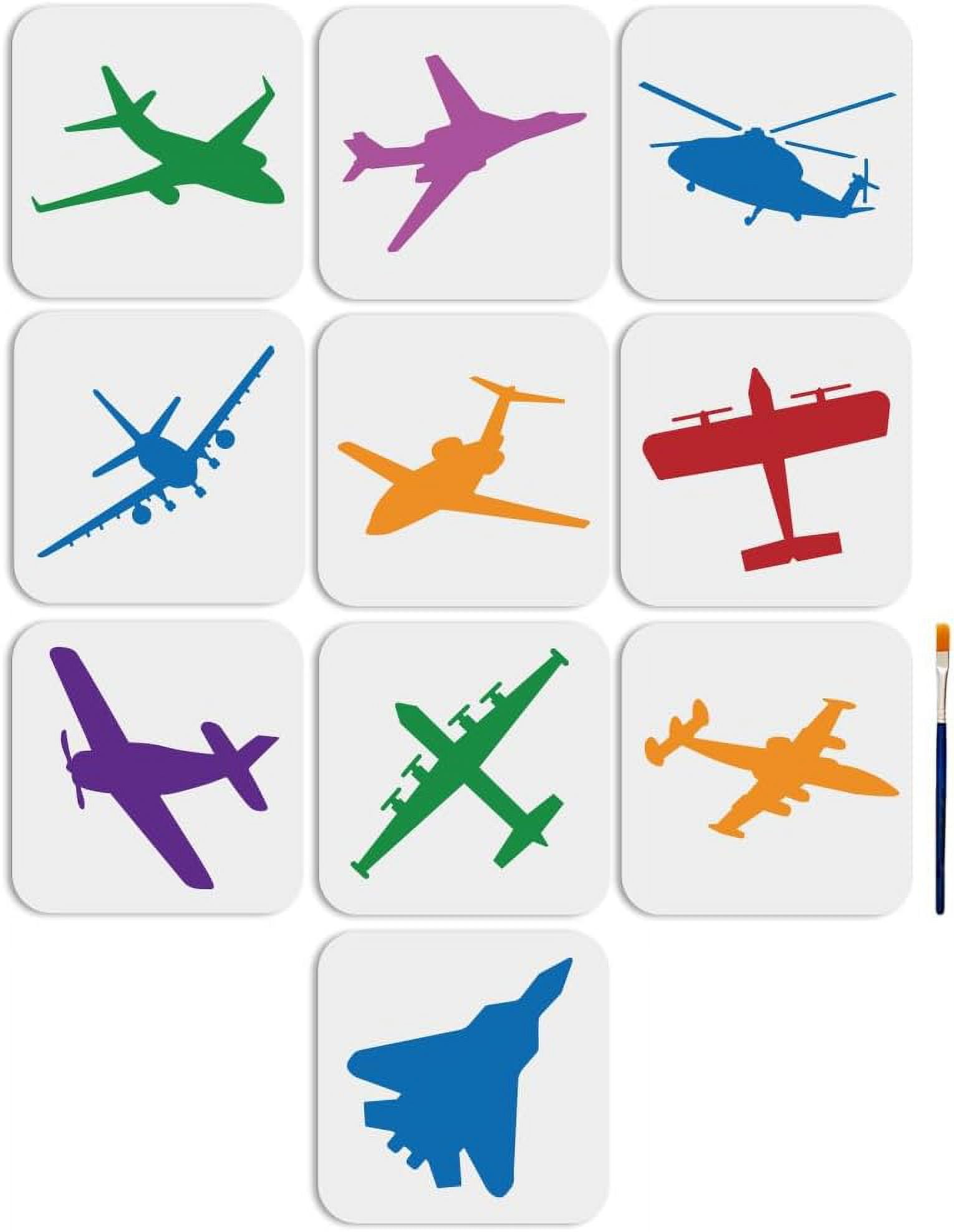 10pcs Airplane Stencil Template 6×6inch Airplane Stencils for Painting ...