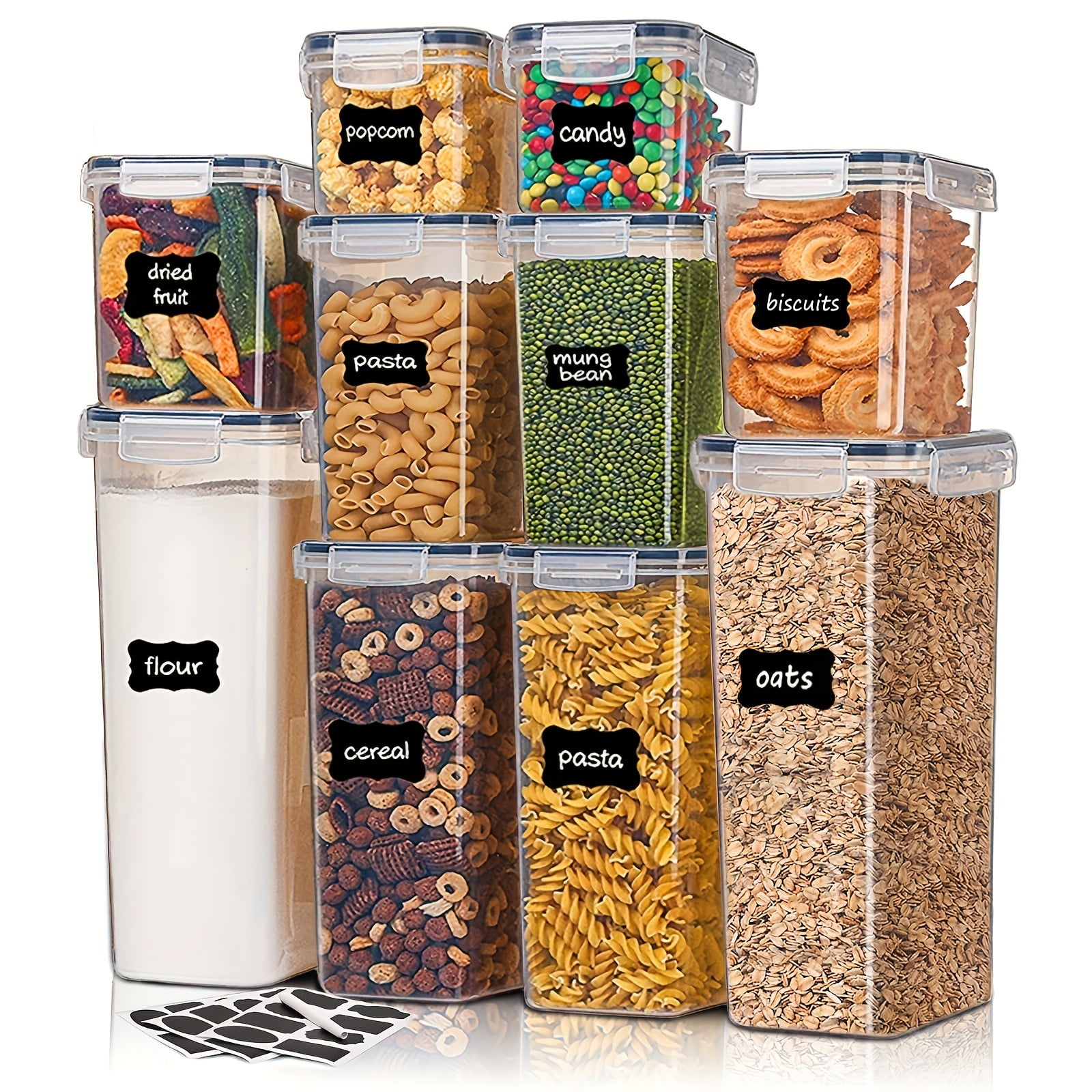 10pcs Airtight Food Storage Containers With Lids, Plastic BPA Free ...
