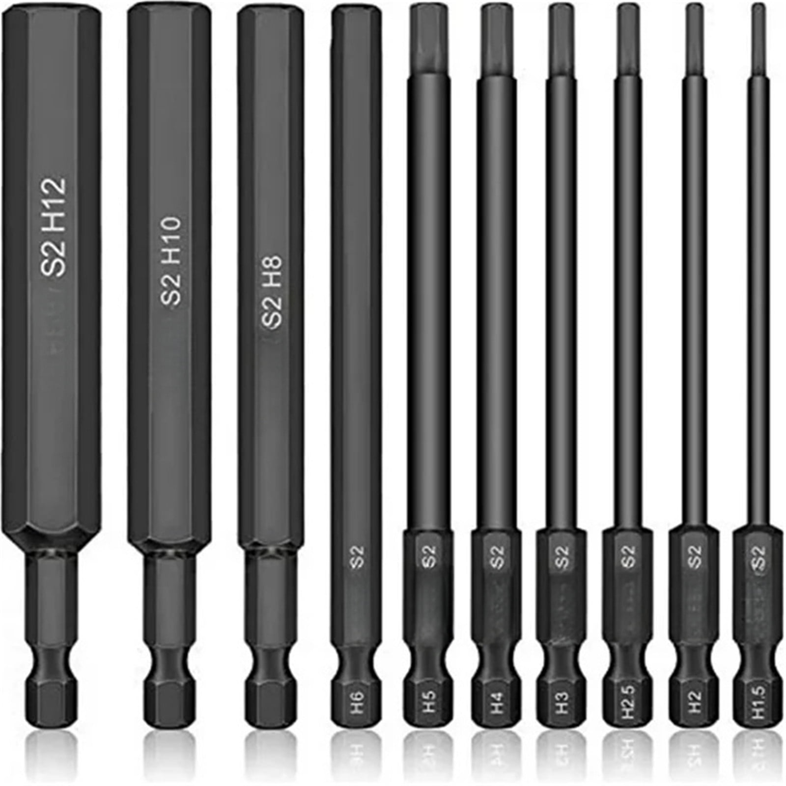 10pcs Allen Wrench Drill Bits Set, Metric S2 Steel Magnetic Screwdriver ...