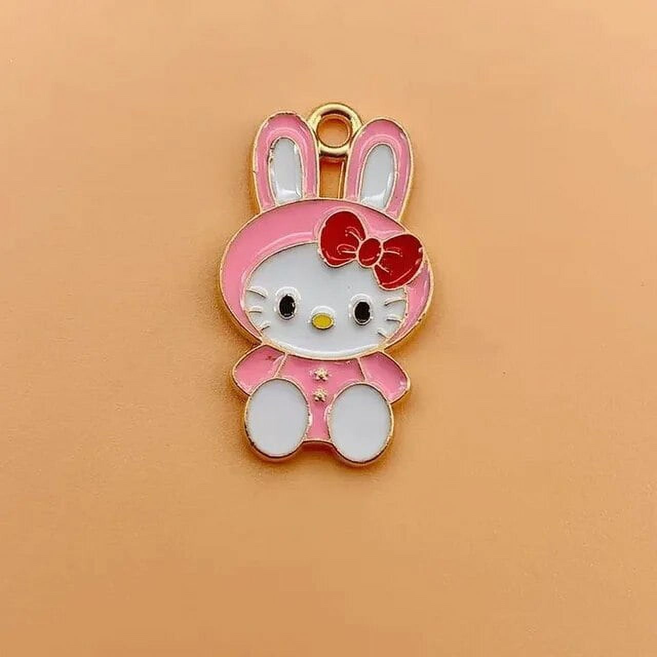 10pcs Alloy Drip Oil Charm Hello Kitty Cartoon Cat Earring Pendant DIY ...