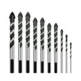 10pcs Alloy Steel Masonry Drill Bit Set, High Hardness, Triangular ...