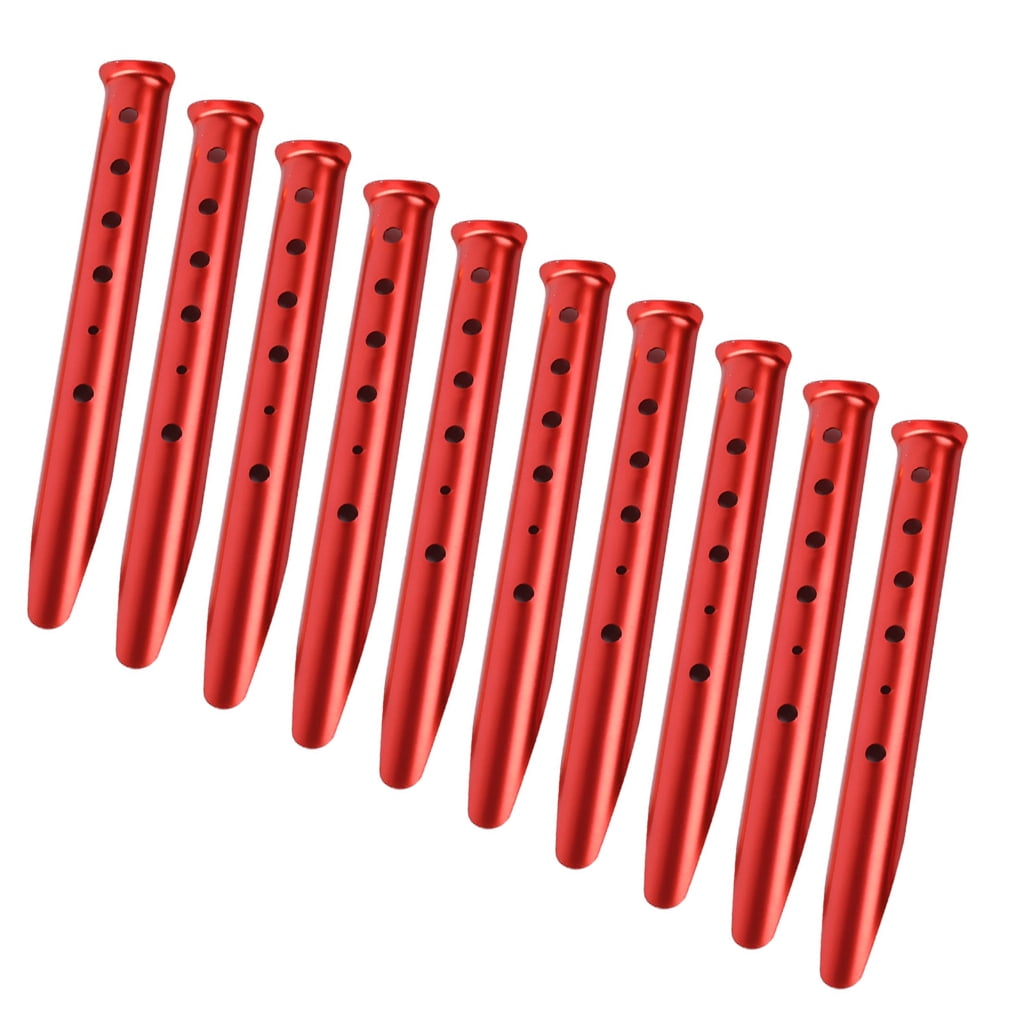10pcs Aluminum Tent Pegs Tent Nails Tent Stakes Snow Pegs Outdoor ...