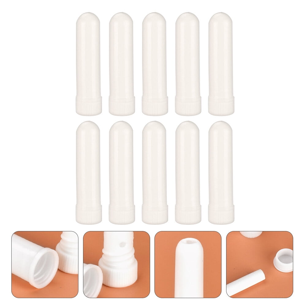 10pcs Aromatherapy Empty Nasal Inhaler Tubes Plastic Essential Oil ...