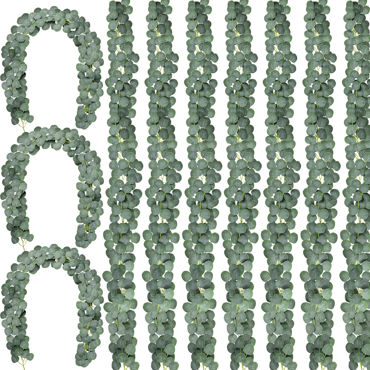 10pcs Artificial Eucalyptus Garland Greenery Faux Garland Bulk Silver ...