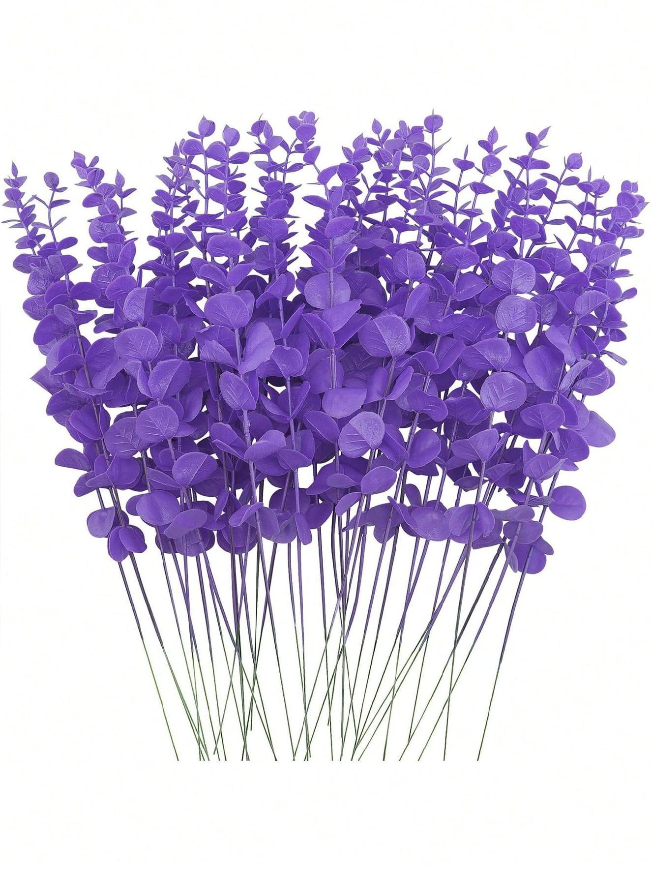 10pcs Artificial Eucalyptus Leaf Stems Green/Blue/Silver/Gold/Burgundy ...