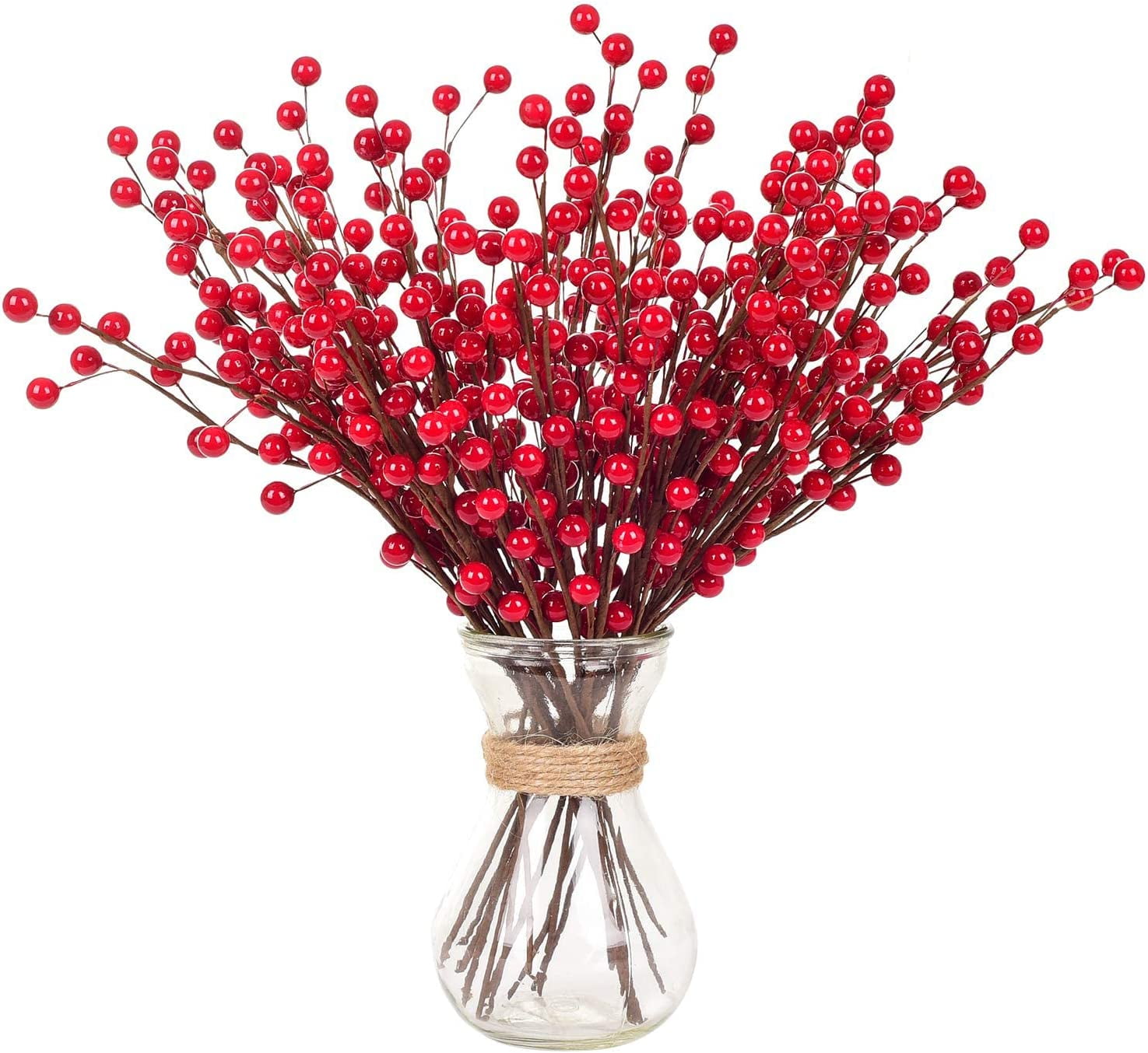 10pcs Artificial Red Berry Stems Holly Christmas Berries for Festival ...