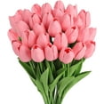 10pcs Artificial Tulip Flowers, Real Touch Pink Tulips, Fake Tulips for ...