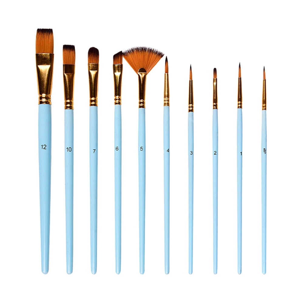 10pcs Artist Paint Brushes Nylon Paint Brushes for Watercolor Acrylic ...