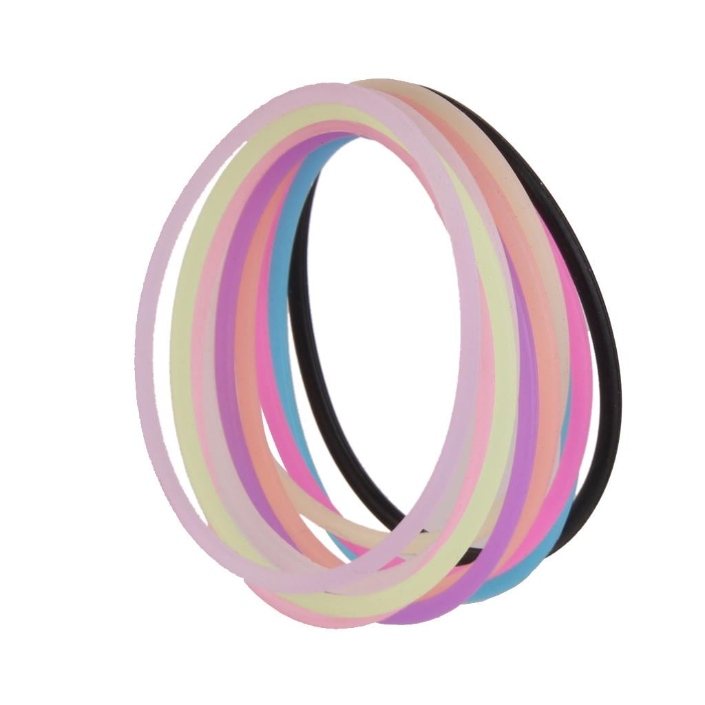 10pcs Assorted Color Rubber Elastic Bracelet Hair Rope Ponytail Tie ...