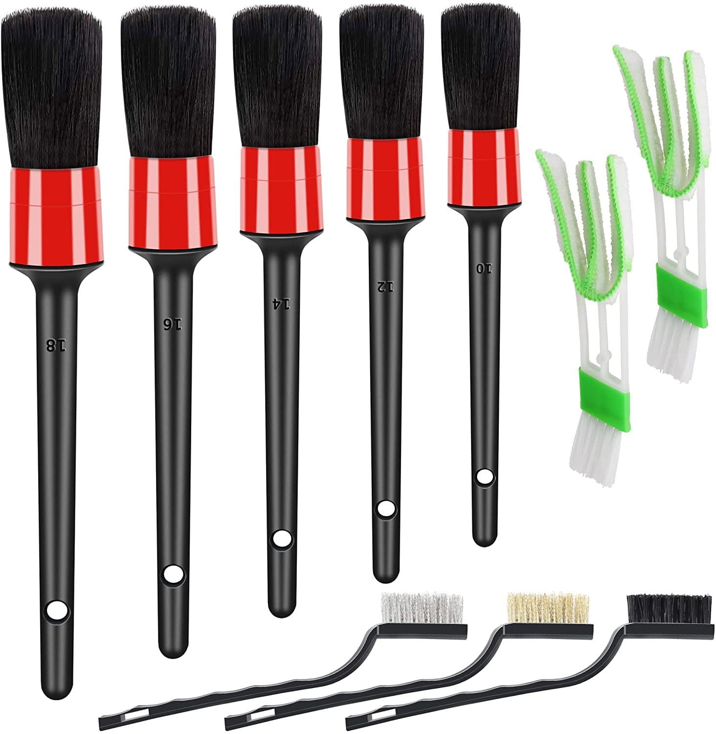 10pcs Auto Car Detailing Brush Set Car Interior Cleaning Kit Includes 5 ...