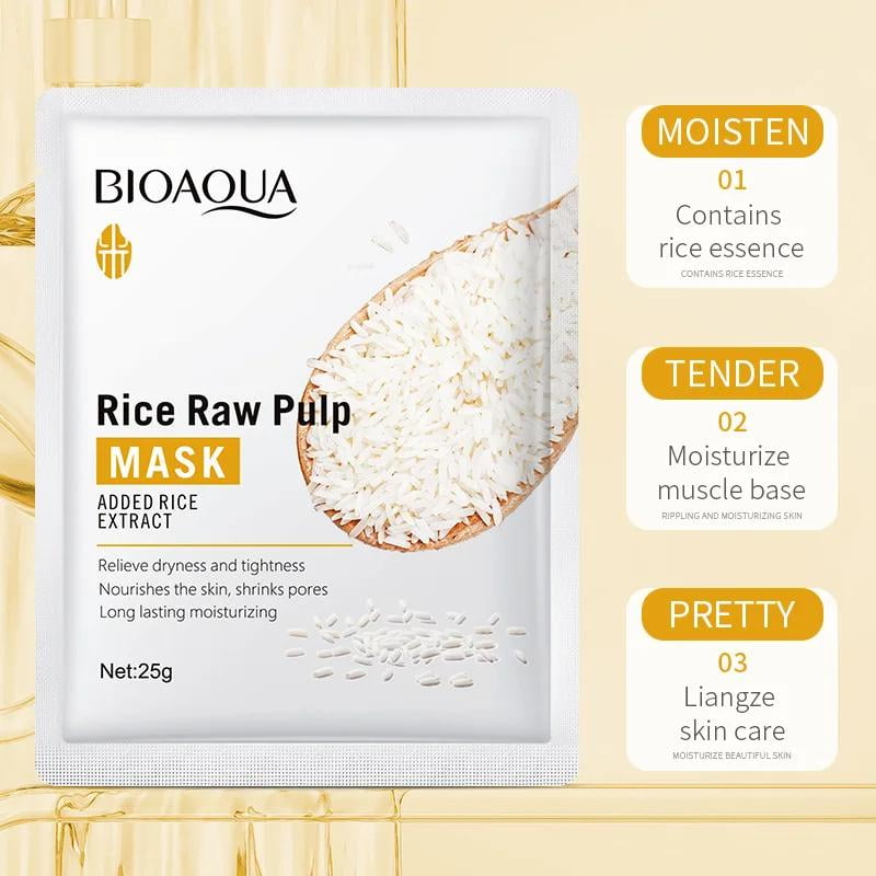 10pcs BIOAQUA Rice Raw Pulp Facial Masks skincare Moisturizing ...