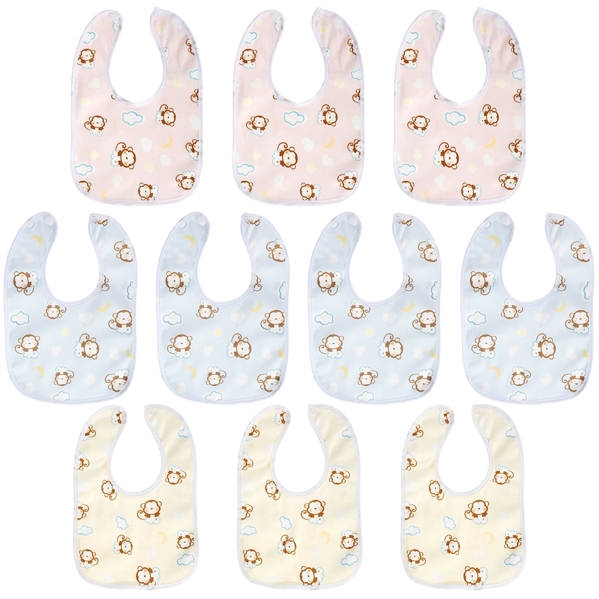 10pcs Baby Bib Set Breathable Baby Feeding Bibs Skin-friendly Drool Bib ...