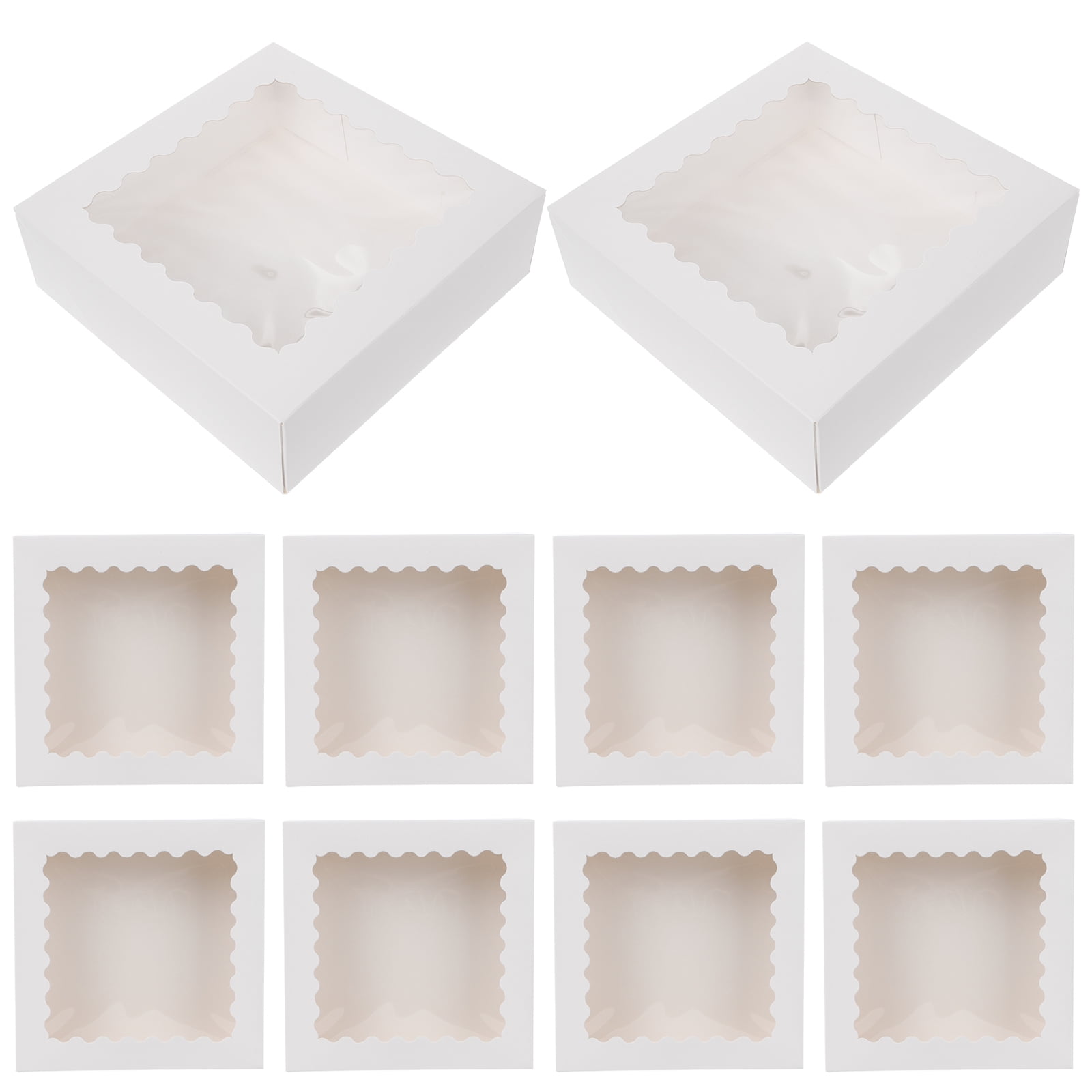 LABSERRON 10pcs Small Bakery Boxes Dessert Boxes with Window Elegant ...