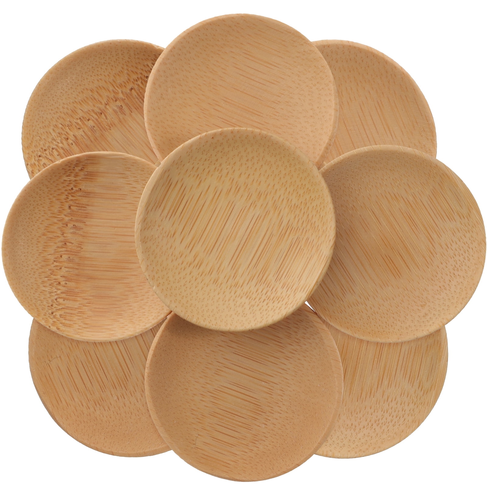 10pcs Bamboo Round Seasoning Dish Chili Oil Plate Dipping Bowls Sauce ...