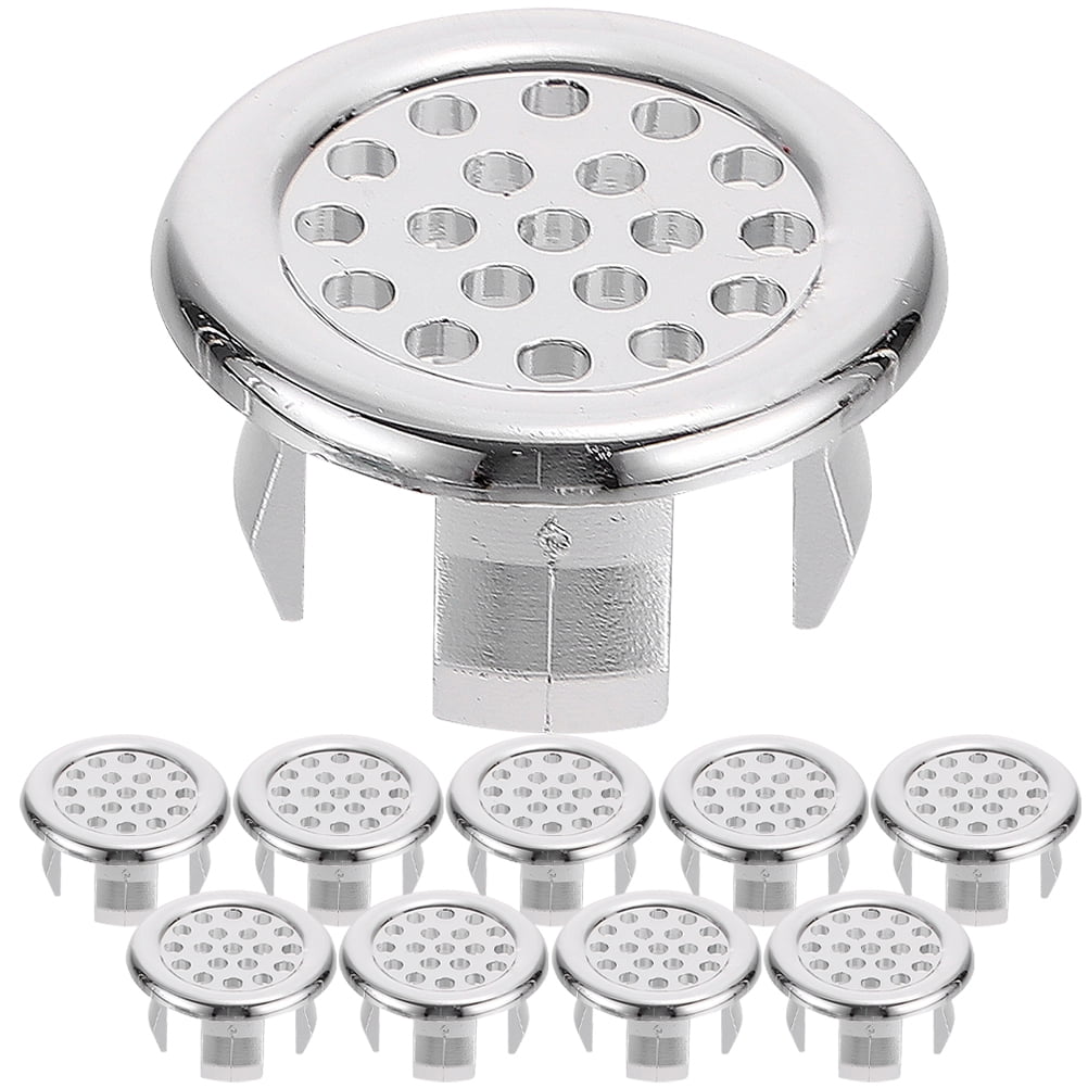 10pcs Sink Overflow Covers for Wash Basin Plastic Silver Color Portable ...