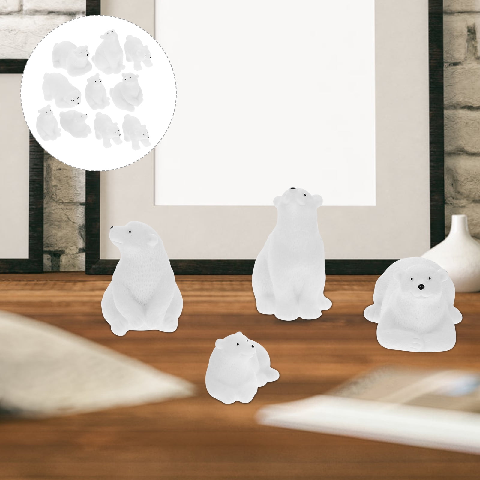 10pcs Bear Figurines Arctic Creature Statue Miniature Bear Model ...