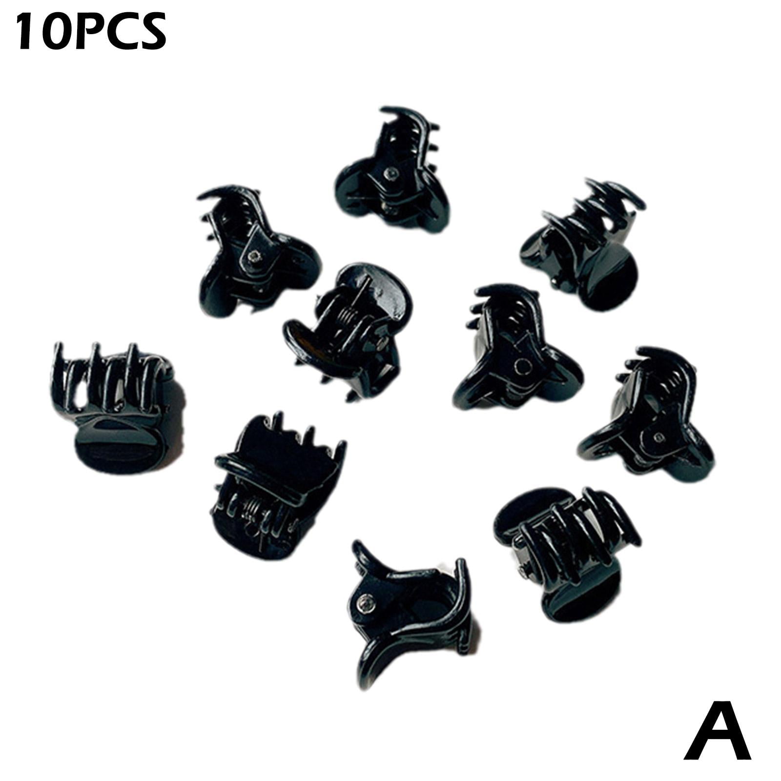 10pcs Black Mini Hair Clips Small Hair Claw Hair Clamps 1.5cm Plastic ...