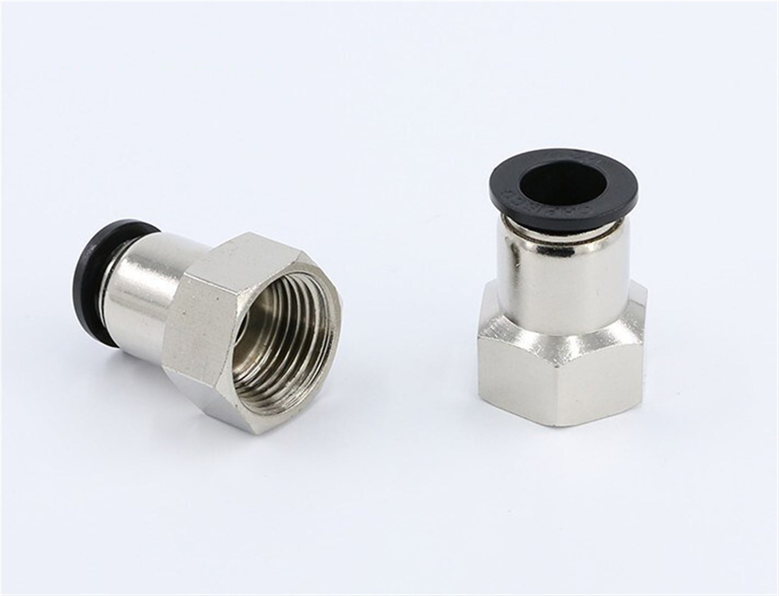 10pcs Black PCF-4 6 8 10 12MM Pneumatic Connector Female Thread Push In Fitting For Air Pipe ...