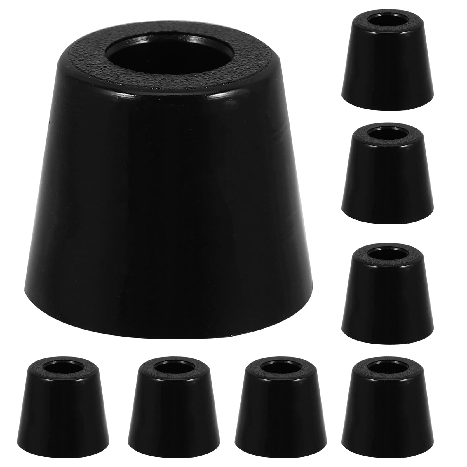 10pcs Black Rubber Feet Pads with Screw Holes Conical Anti Vibration ...