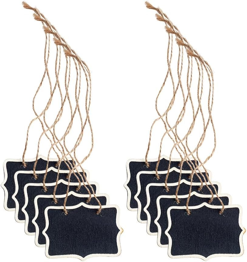 10pcs Blackboard Decanter Tag Mini Wooden Erasable Chalkboard Signs ...