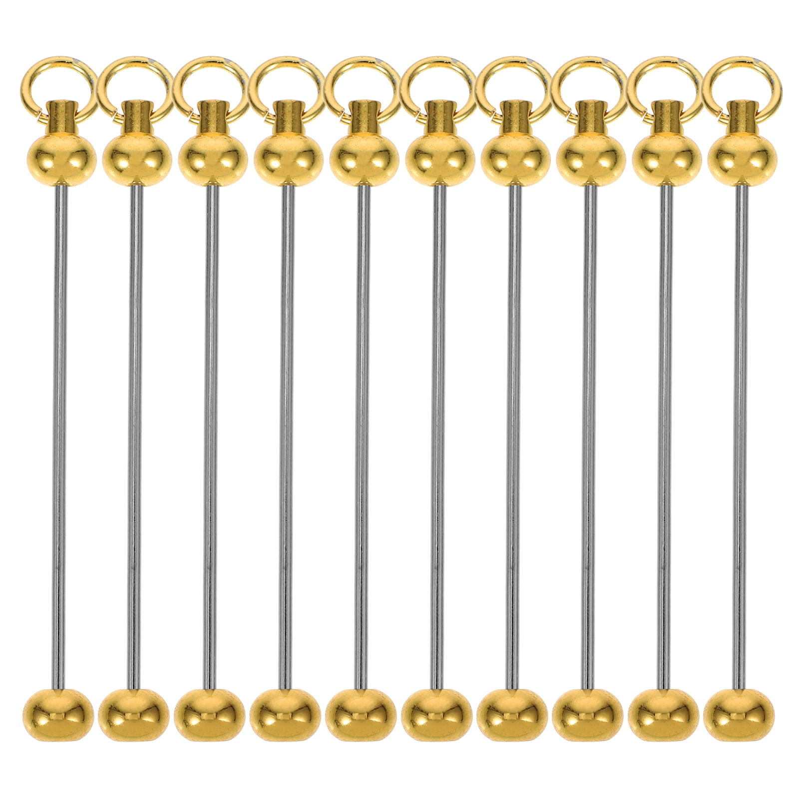 10pcs Blank Beadable Keychain Bars Metal Bead Keychain Bar Charms Metal ...