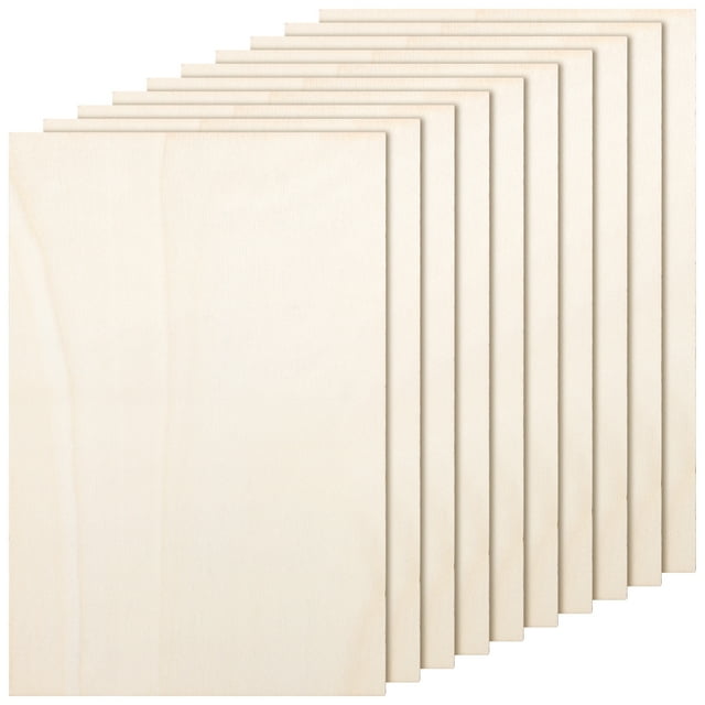 10pcs Blank Wood Sheets Unpainted Wooden Panel Boards Blank Wood Pieces ...