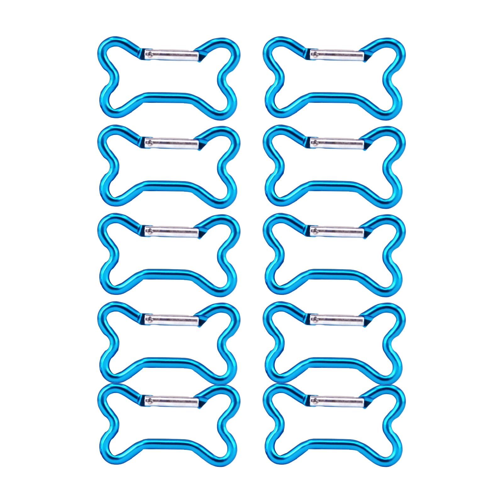 10pcs Bone Shape Aluminum Utility Clip Quickly Release Keychains ...