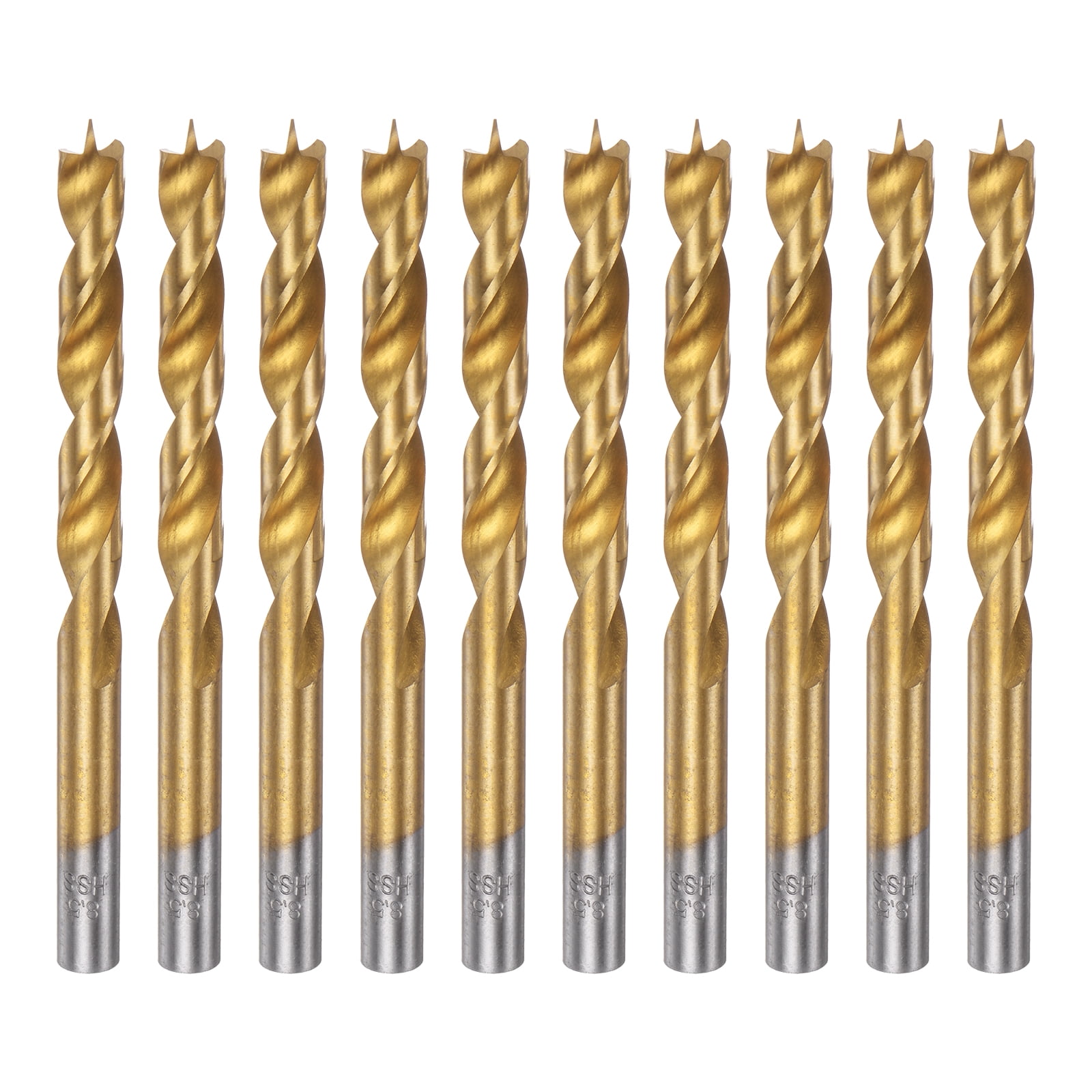 10pcs Brad Point Drill Bits 8.5mm(21/64") Dia HSS4241 Straight Round ...