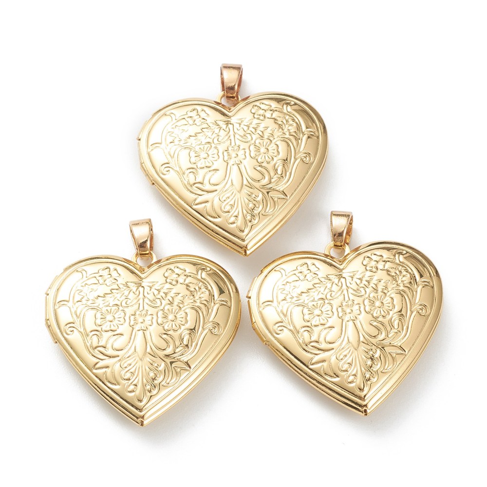 10pcs Brass Locket Pendants Photo Frame Pendants for Necklaces Long ...