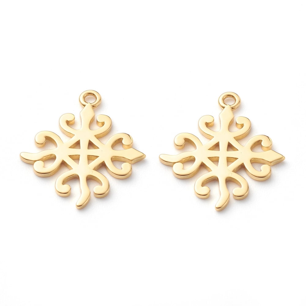 10pcs Brass Pendants Long-Lasting Plated Adinkra Symbols Funtunfunefu ...