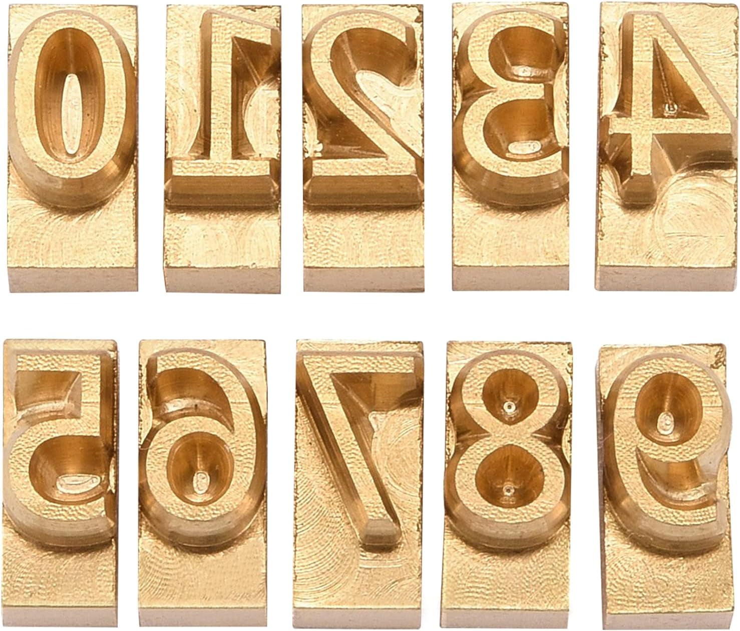10pcs Brass Stamp Mold 0-9 Flexible Numbers Hot Stamps CNC Engraving ...