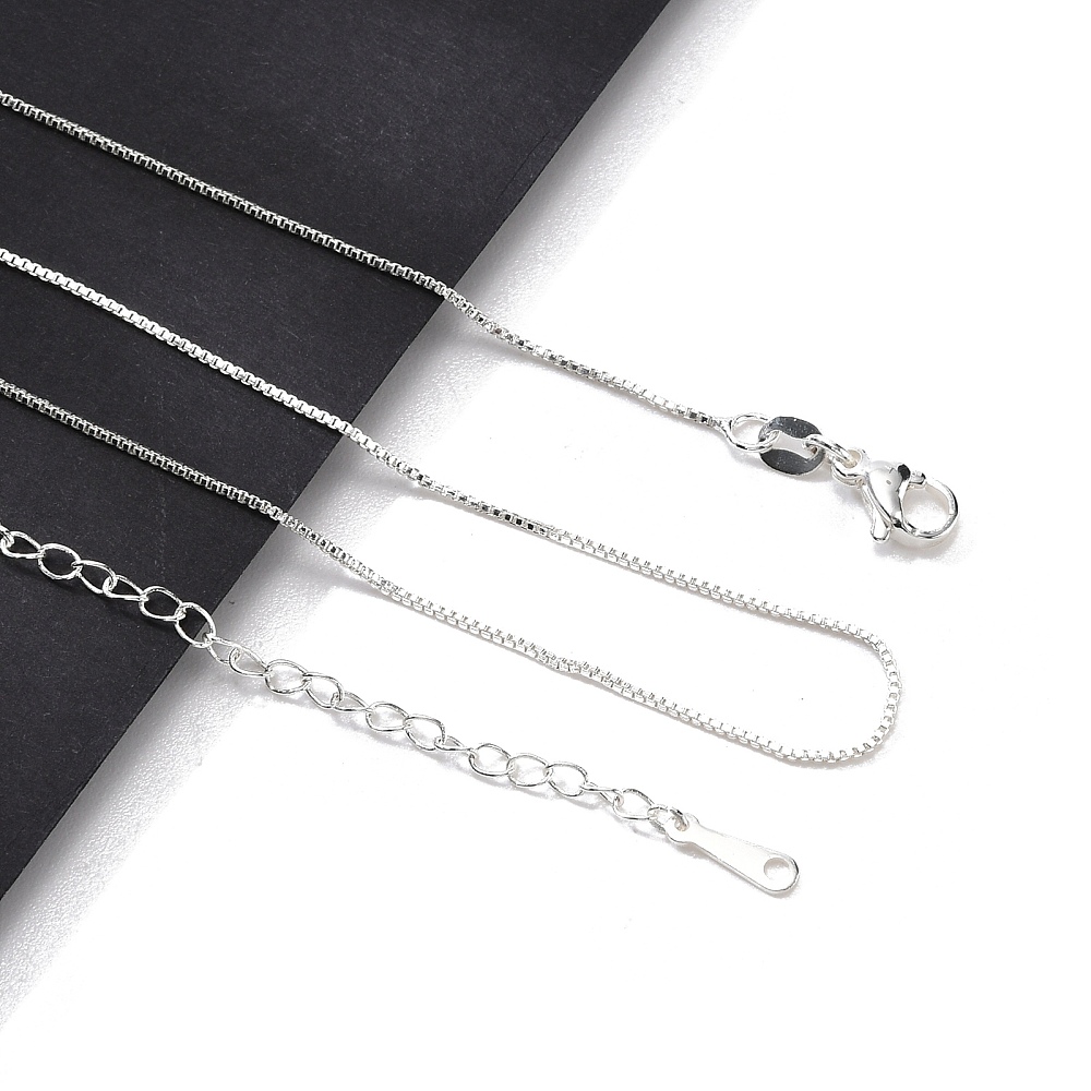 10pcs Brass box Chain Necklaces for Women Long-Lasting Plated Silver 17 ...