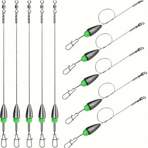 10pcs Bullet Sinkers Carolina Ready Rigs Pre Rigged Carolina Rigs ...