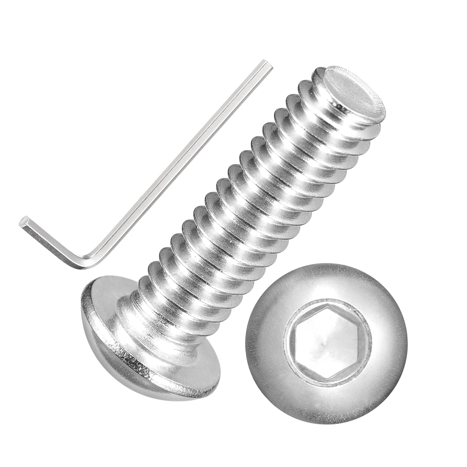 10pcs Button Head Socket Cap Screws - [1/4"-20x7/8"mm] 18-8 Stainless ...