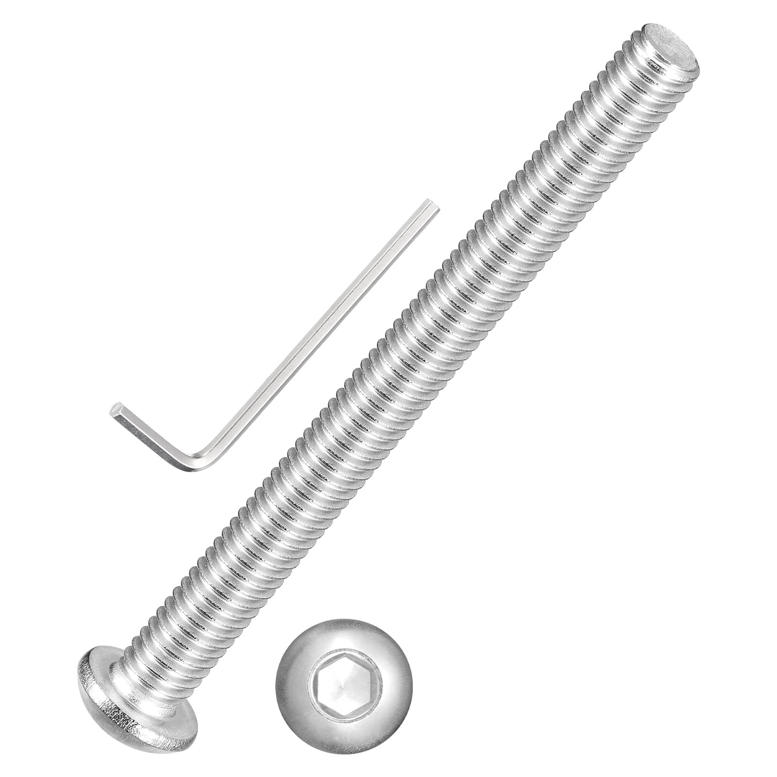 10pcs Button Head Socket Cap Screws - [M6-1x60mm] 18-8 Stainless Steel ...