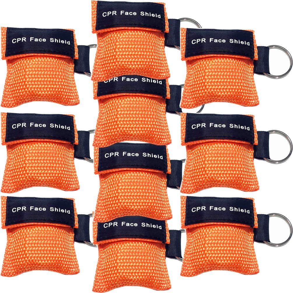 10pcs CPR Face Shield Mask Keychain Ring Emergency Kit CPR Face Shields ...