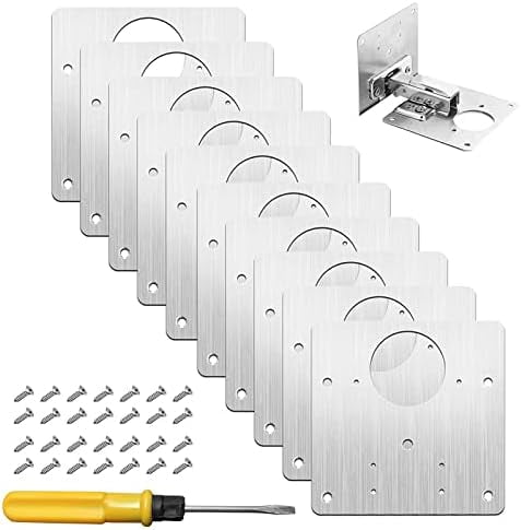 10pcs Cabinet Hinge Repair Plate, Stainless Steel Hinge Fixing Plate ...