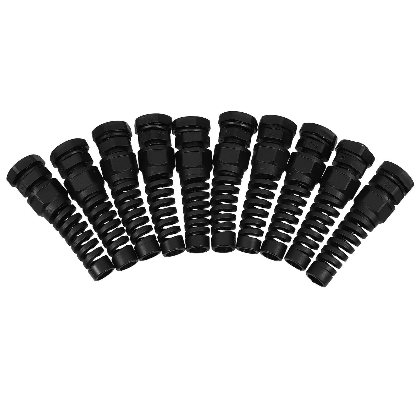 OUNONA 10pcs Waterproof Nylon Cable Glands Spiral Strain Relief Joints ...