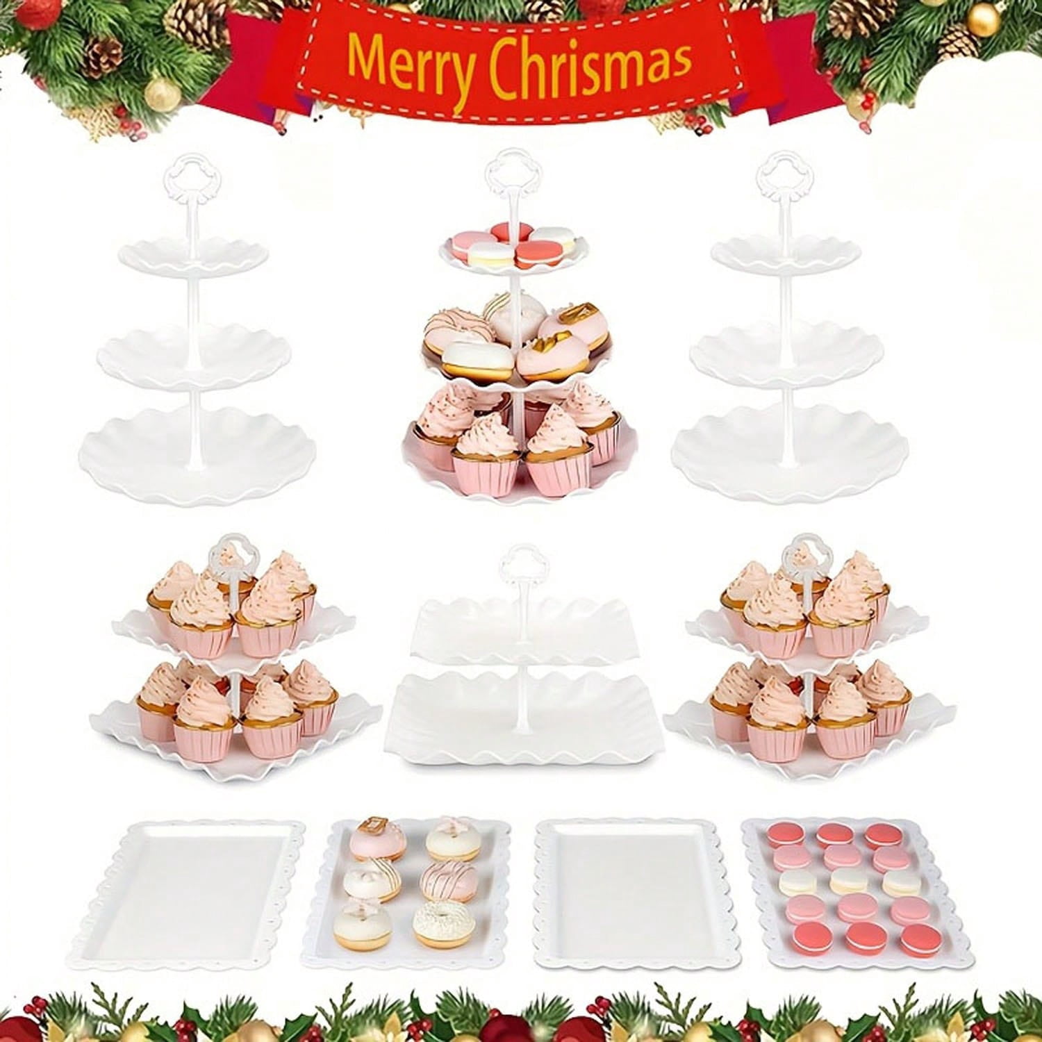 10pcs Cake Rack, Cupcake Rack Set, Set Includes 3 Double Layered ...