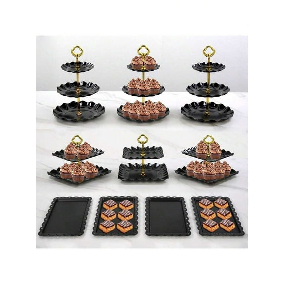 10pcs Cake Rack Set, Including 3 Double Layered Cupcake Racks+3 Triple ...