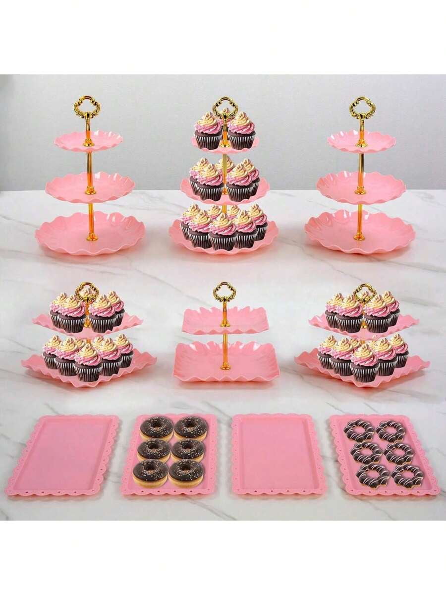 10pcs Cake Rack Set, Including 3 Double Layered Cupcake Racks+3 Triple ...