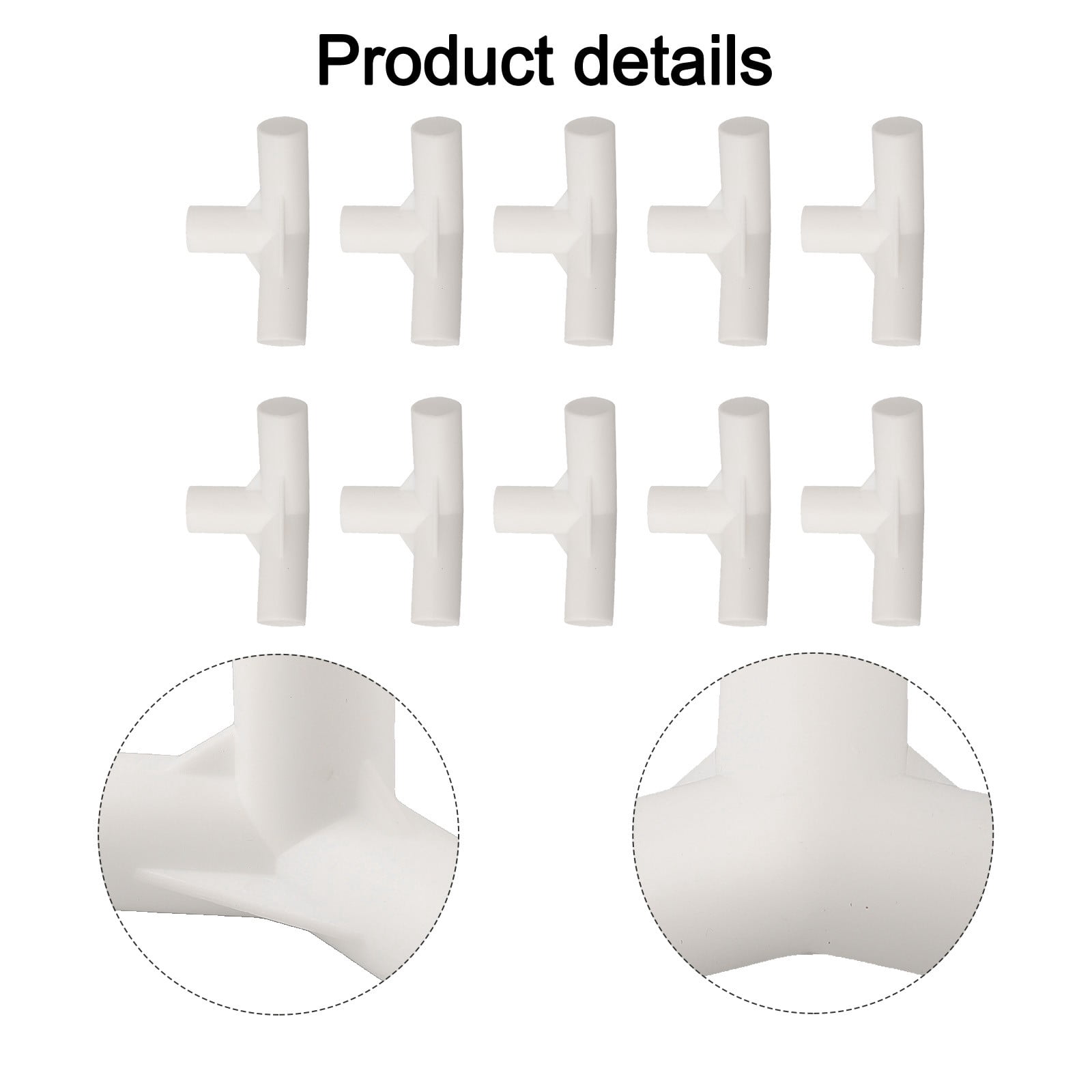 10pcs Camping Tent Pole Tee Connector Canopy Pole Tees Fixed Joints I.D ...