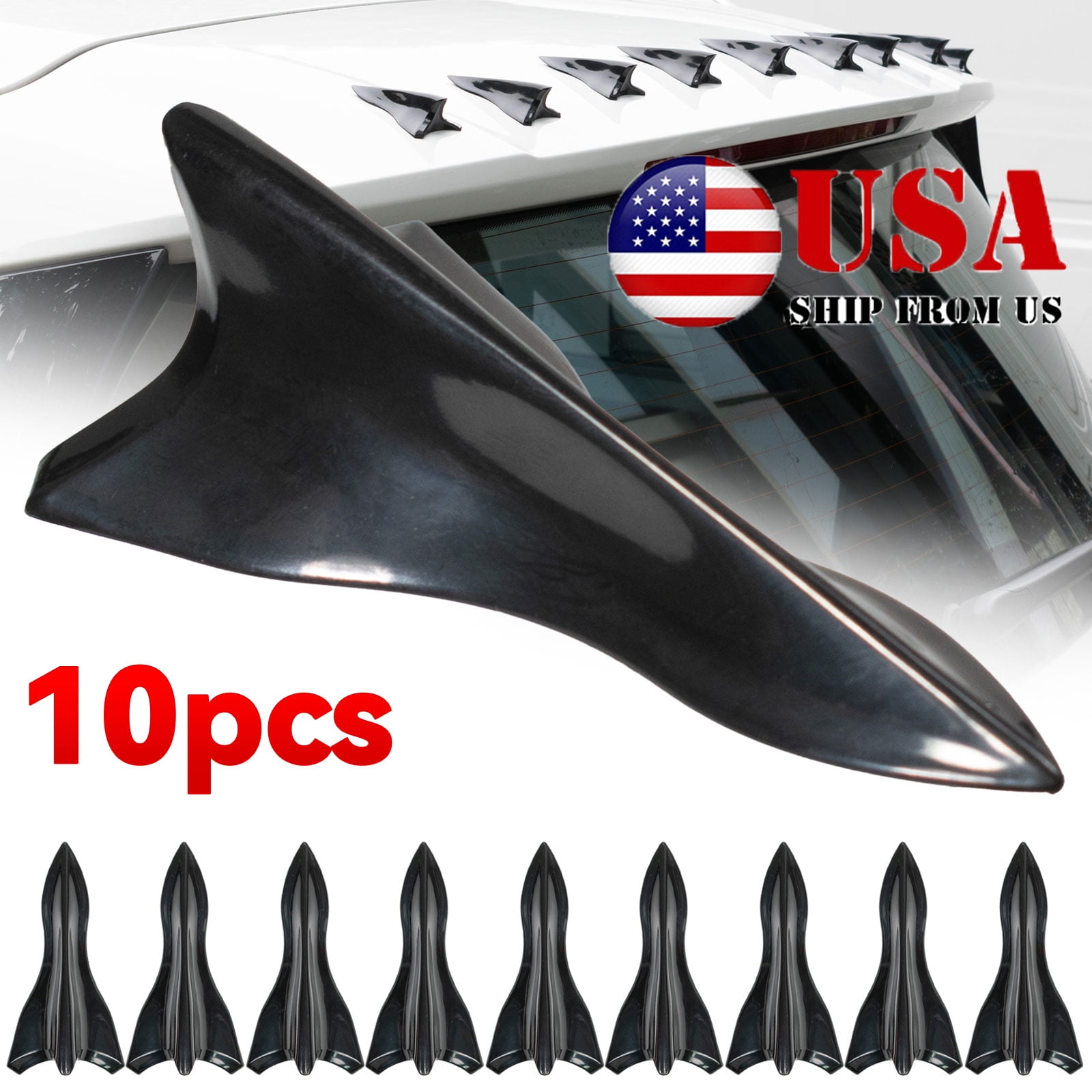 10pcs Car Shark Fins Diffuser Vortex Generator Wing Roof Spoiler Bumper ...