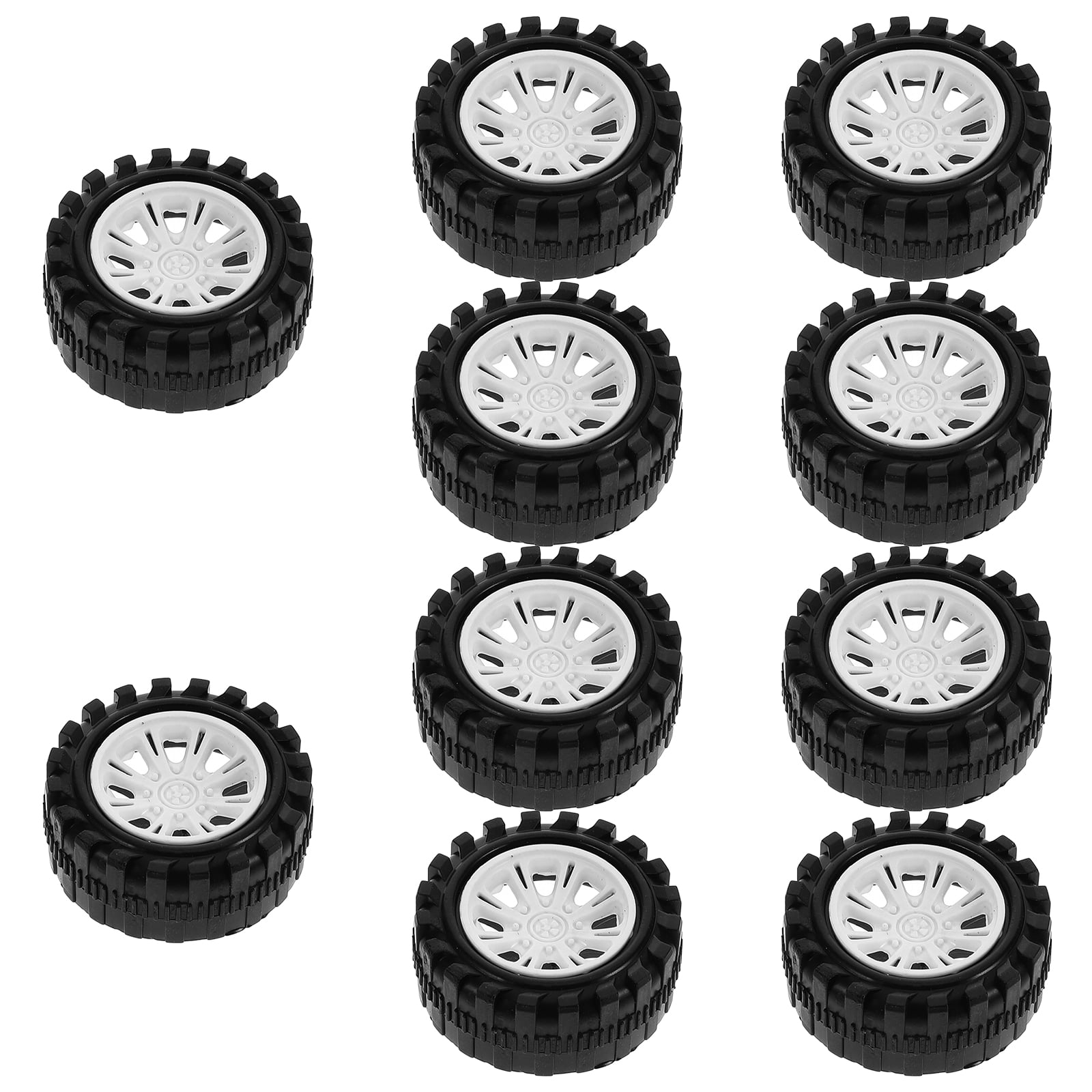10pcs Car Toys Tires Wheels DIY Car Model Assemble Wheels Small Car ...