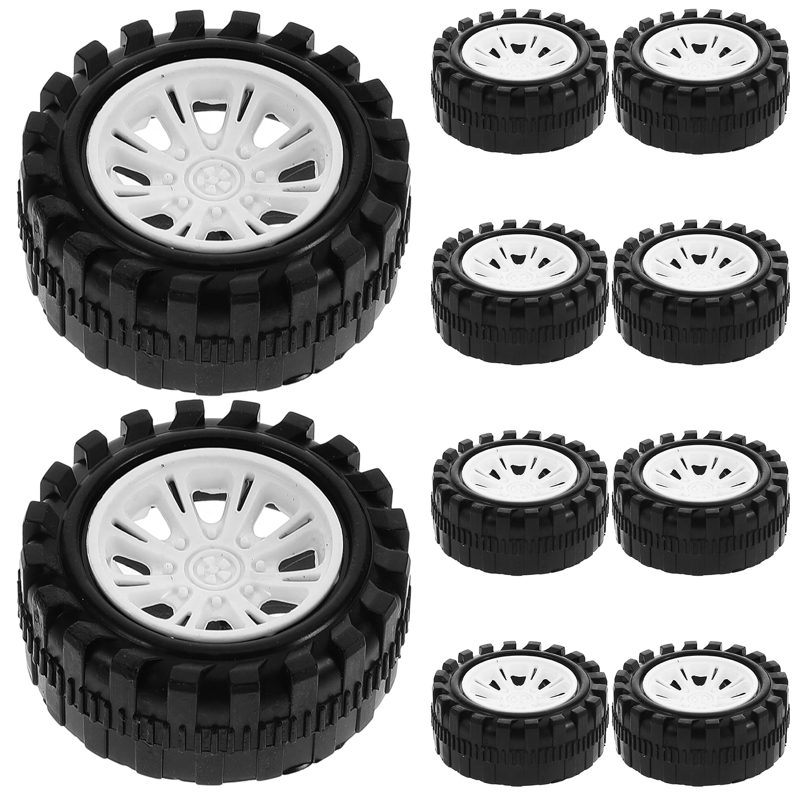 10pcs Car Toys Tires Wheels DIY Car Model Assemble Wheels Small Car ...